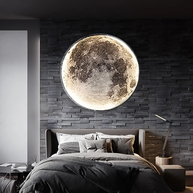 Creative Universe Moon Wall Lamp For Bedroom Modern Living Room Bedside ...