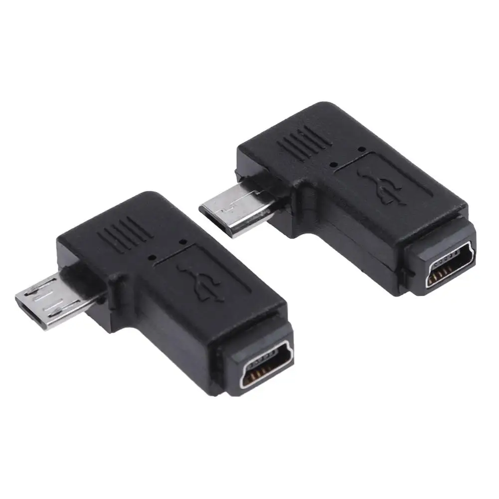 2pcs 90 Degree Mini USB Female to Micro USB Male Adapter Connector ...