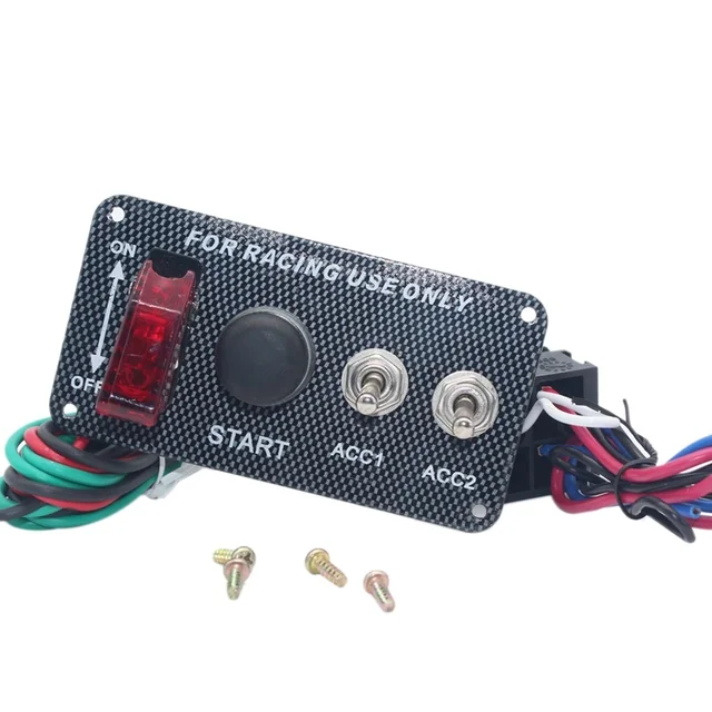 Car Modification Ignition Switch Panel Carbon Fiber Racing Car Engine ...
