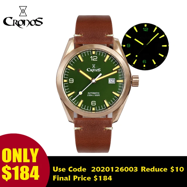 Men Watch SW200 Sapphire Crystal Cronos Bronze Cusn8 PT5000 Automatic ...