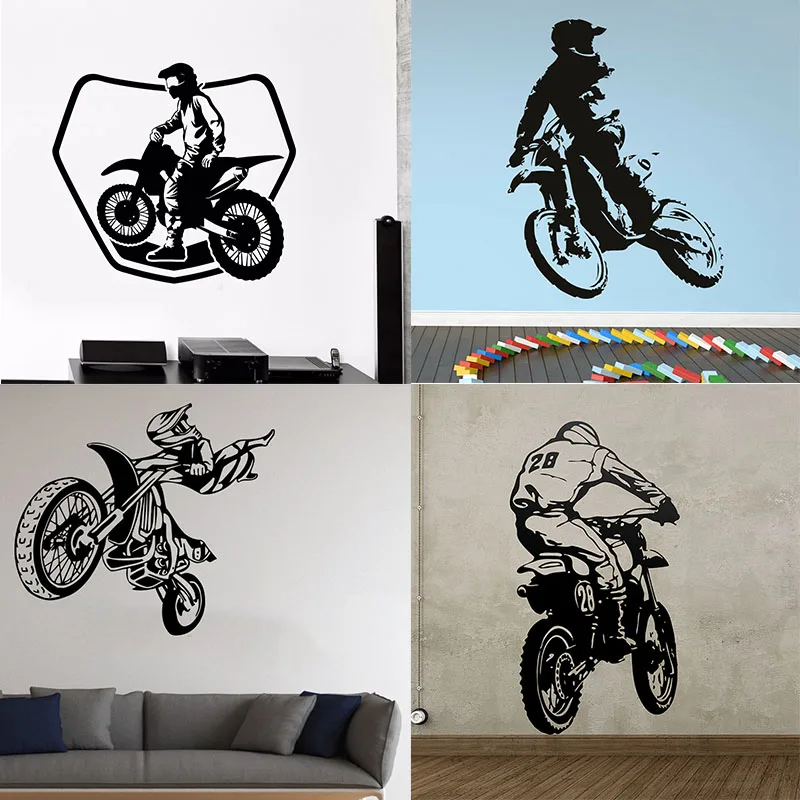 Moto X Motocross Wheelie Motorbike Sport Creative Vinyl Wall Decal Art ...