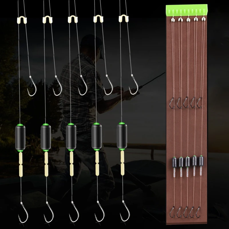 5Pcs-Lot-Double-Hooks-Fishing-Hook-japan-with-snap-rolling-swivel-Anti ...