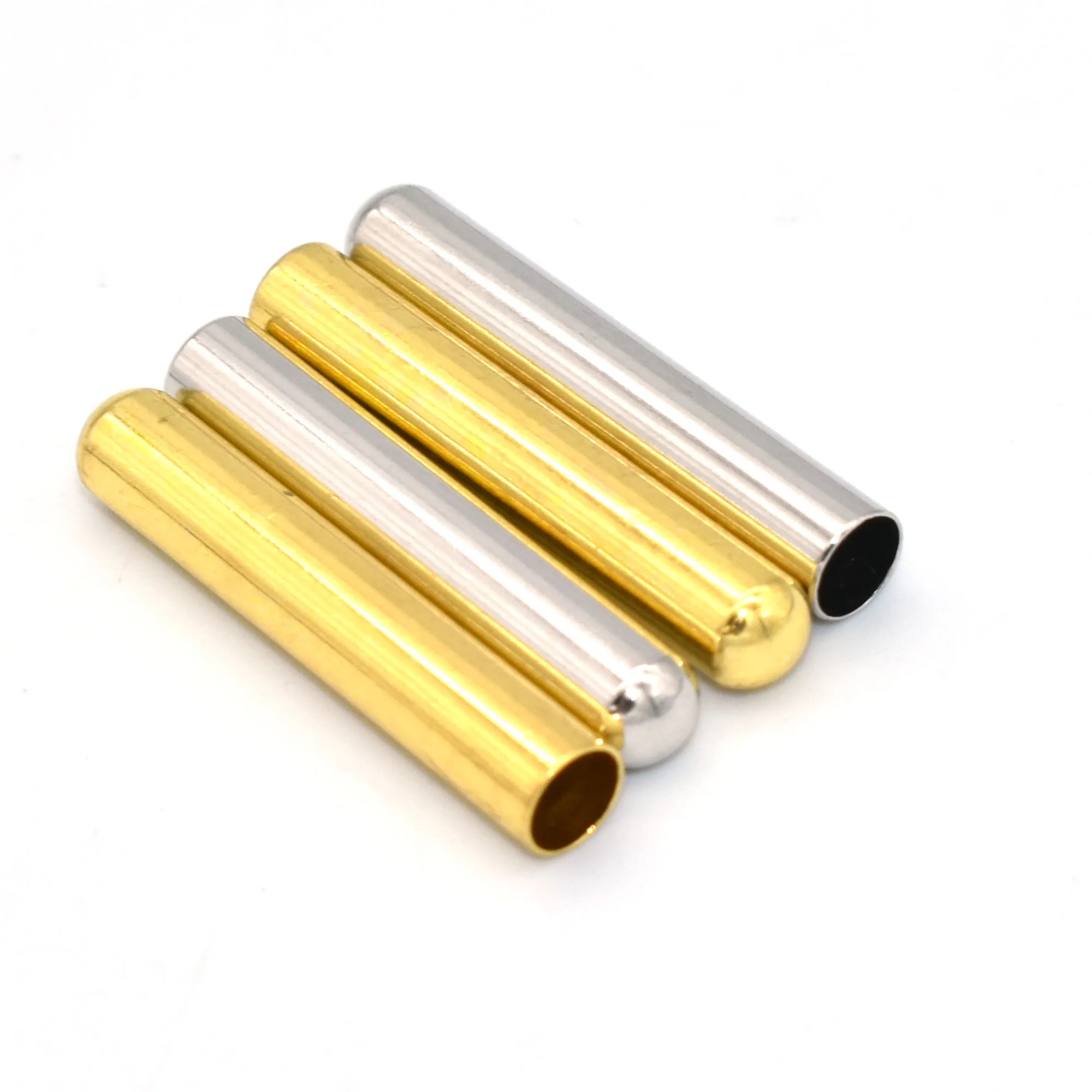 Gold-Silver-End-Tips-Caps-Leather-Bullets-Tube-Clasps-Ribbon-Stopper ...