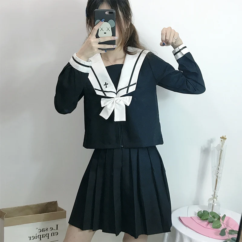 Preppy Style Japanese School Uniform Kawaii Girls Sailor Uniform Cute ...