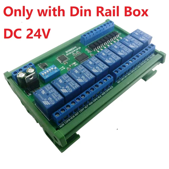 Dc 12V 24V 8 Izolált Bemenet És Kimenet Din35 C45 Vasúti Doboz Uart Rs485 Relé Modul Modbus Rtu ...