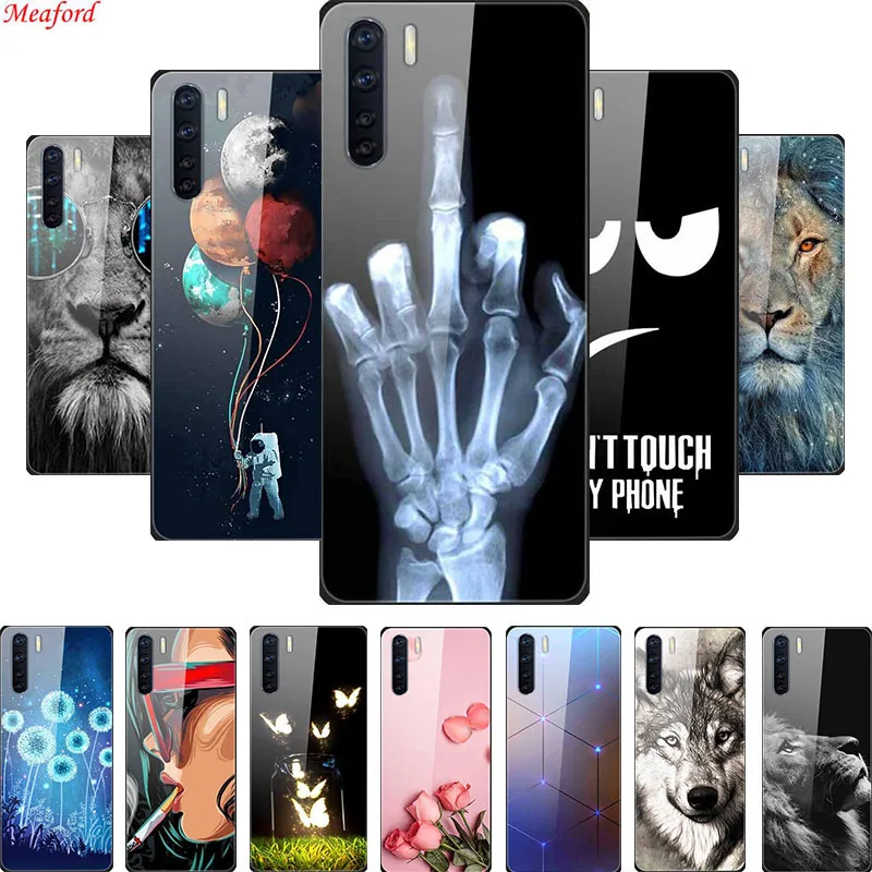 Tempered-Glass-Case-For-OPPO-A91-A-91-Case-Hard-Glass-Back-Cover-For ...