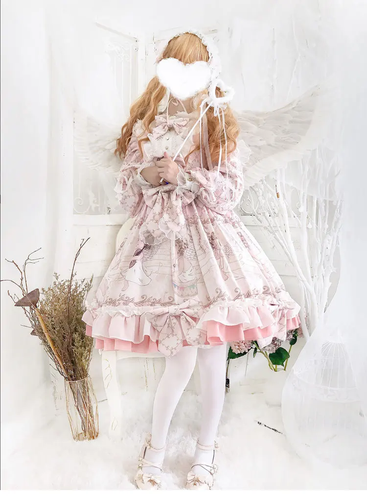 Милое платье принцессы в стиле Лолиты; кружевное платье в стиле ретро с ...