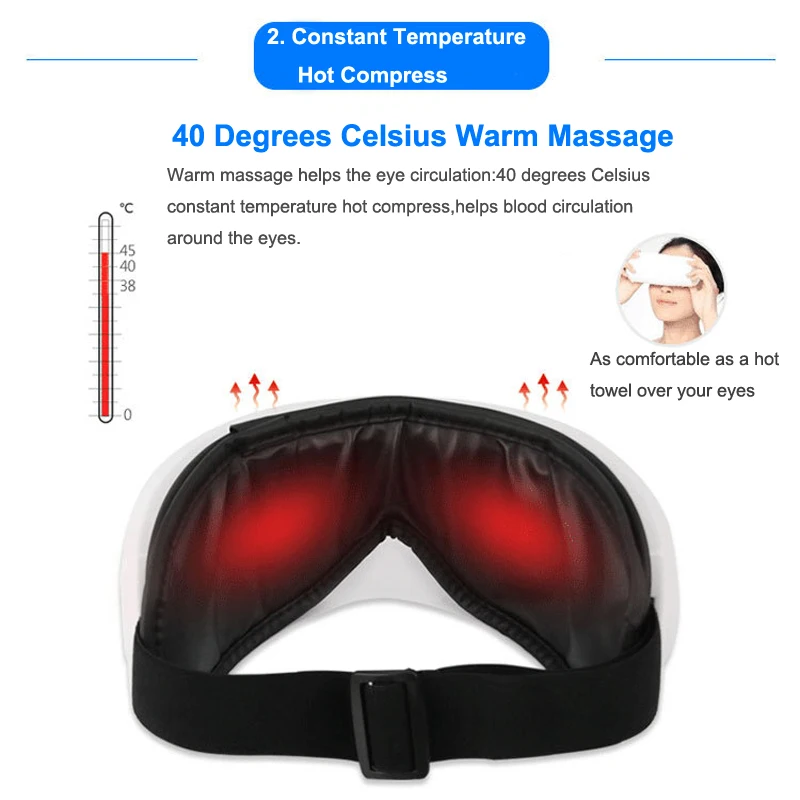 Couleur rose Masseur électrique pour thérapie oculaire, Bluetooth ...