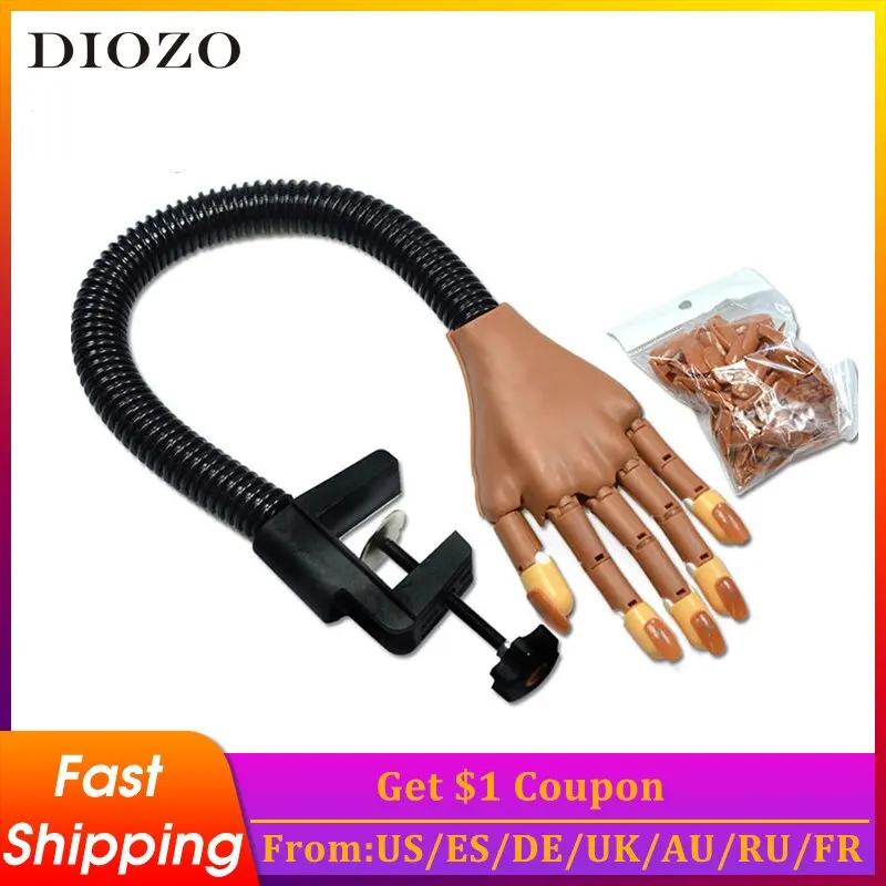 DIOZO Professional Nail Practice Hand Adjustable False Hand Model Nails ...