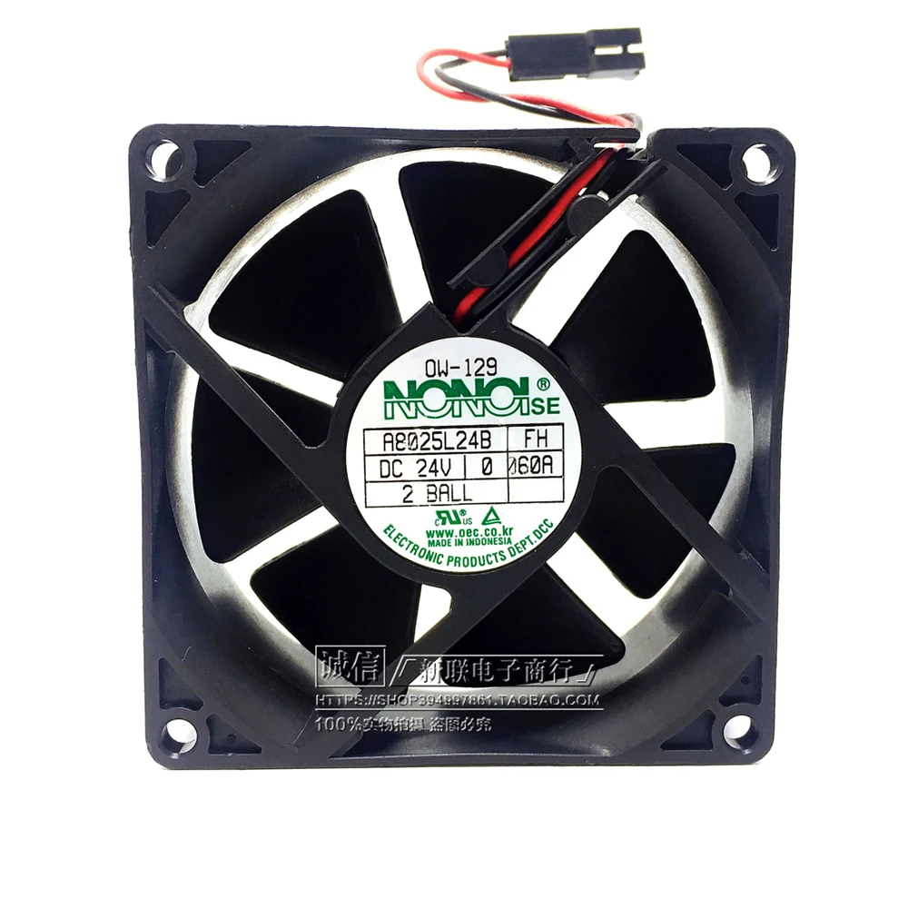 Original 8025 R8025L24B-FH 24V 0.060A 8CM 2-wire ball cooling fan ...
