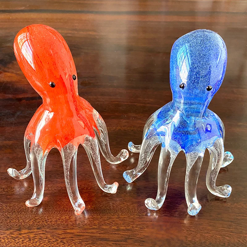 Glass Sculptures & Figurines Glass Art Mini Glass Octopus Figurine ...