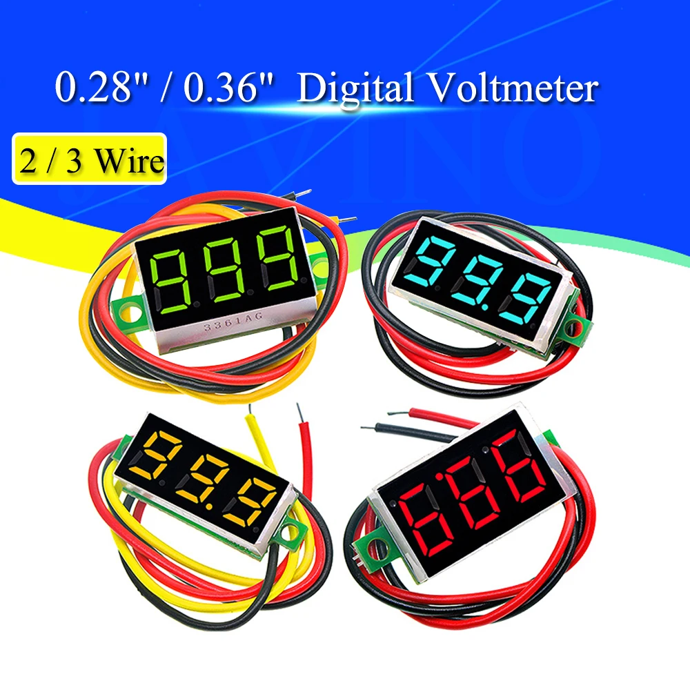 0.28 / 0.36 Inch DC LED Digital Voltmeter 0-100V Voltage Meter Auto Car ...