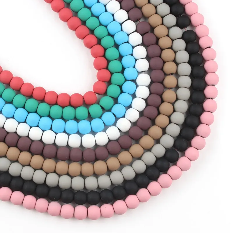 Natural Hematite Stone Beads Rubber Colorfur Round Loose Bead For ...