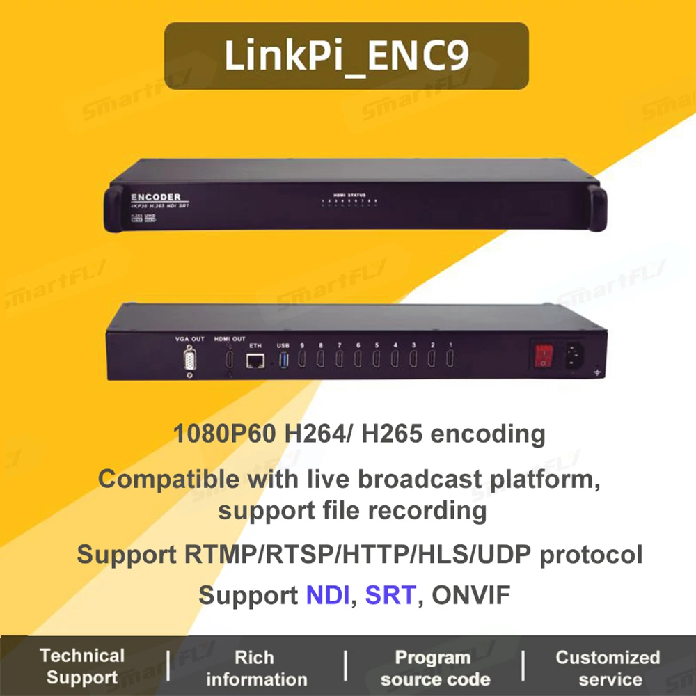 Link pi enc9 hisilicon hi3531dv100 codificador hdmi/decodificador hd h ...