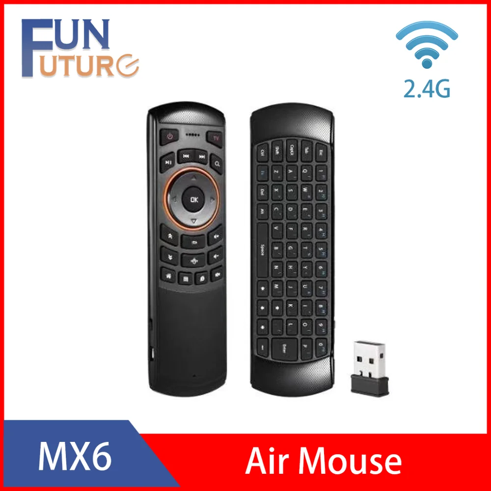 MX6 Air Mouse Mini 2.4GHz Wireless mini Keyboard Air Mouse Handheld ...