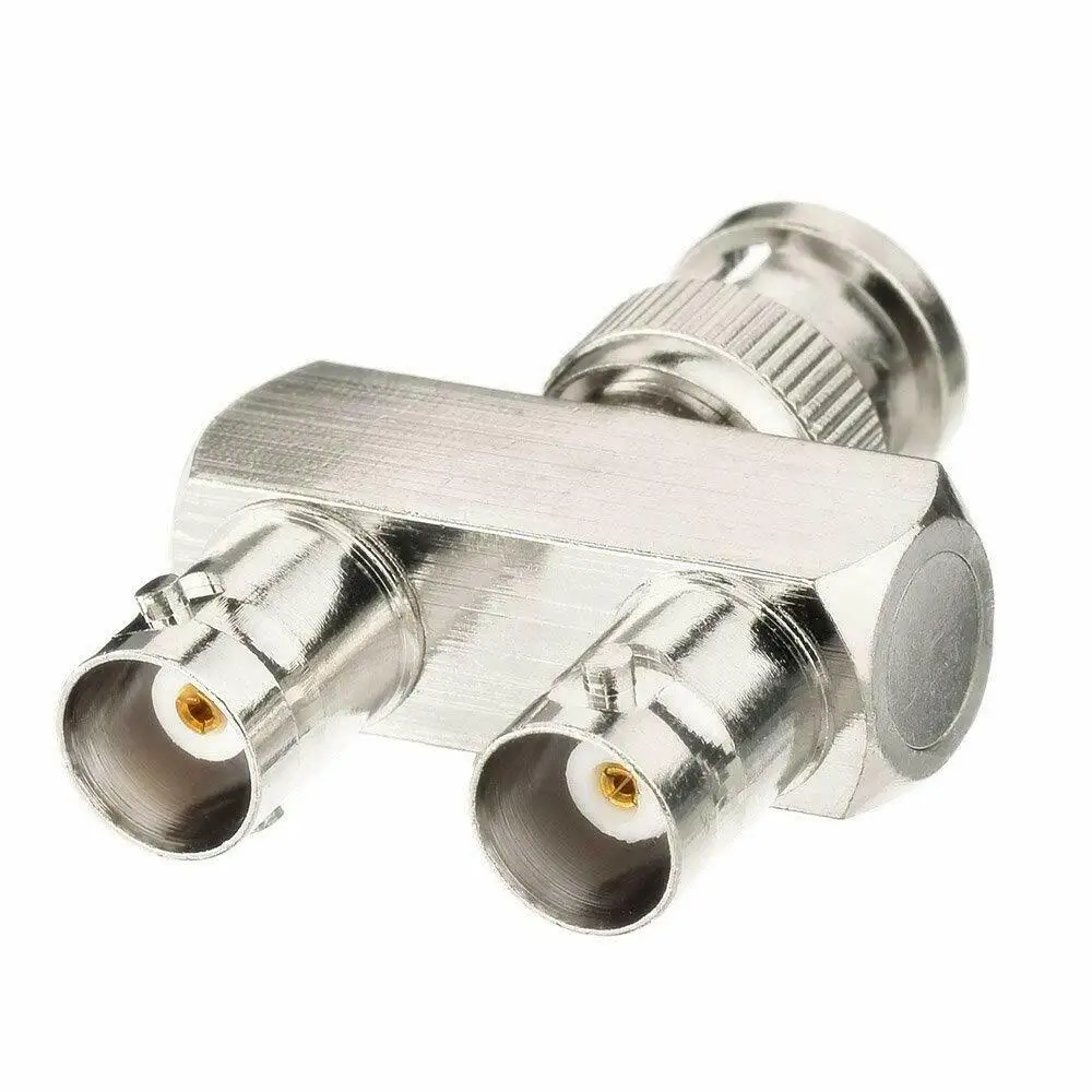 BNC Splitter Adapter BNC Male to Dual BNC Female Tee Type 3 Way Audio ...