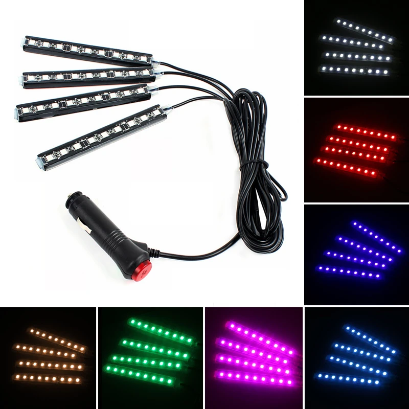 Led-Bar-Car-Interior-Backlight-Ambient-Mood-Foot-Light-With-Cigarette-Lighter-Decorative ...