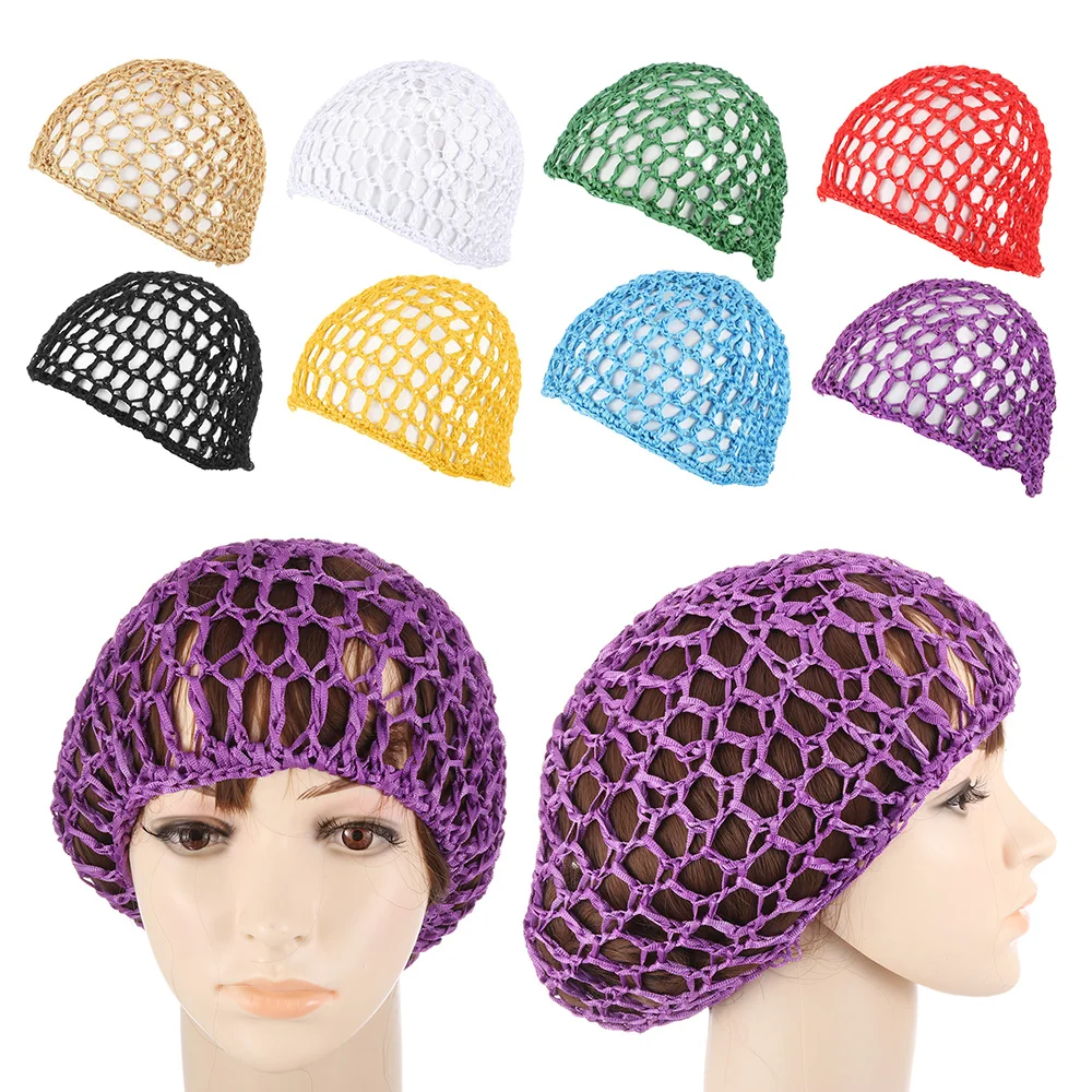 1PC-Soft-Knit-Hair-Net-Rayon-Knit-Snood-Hat-Mesh-Hair-Care-Cap-Crochet ...