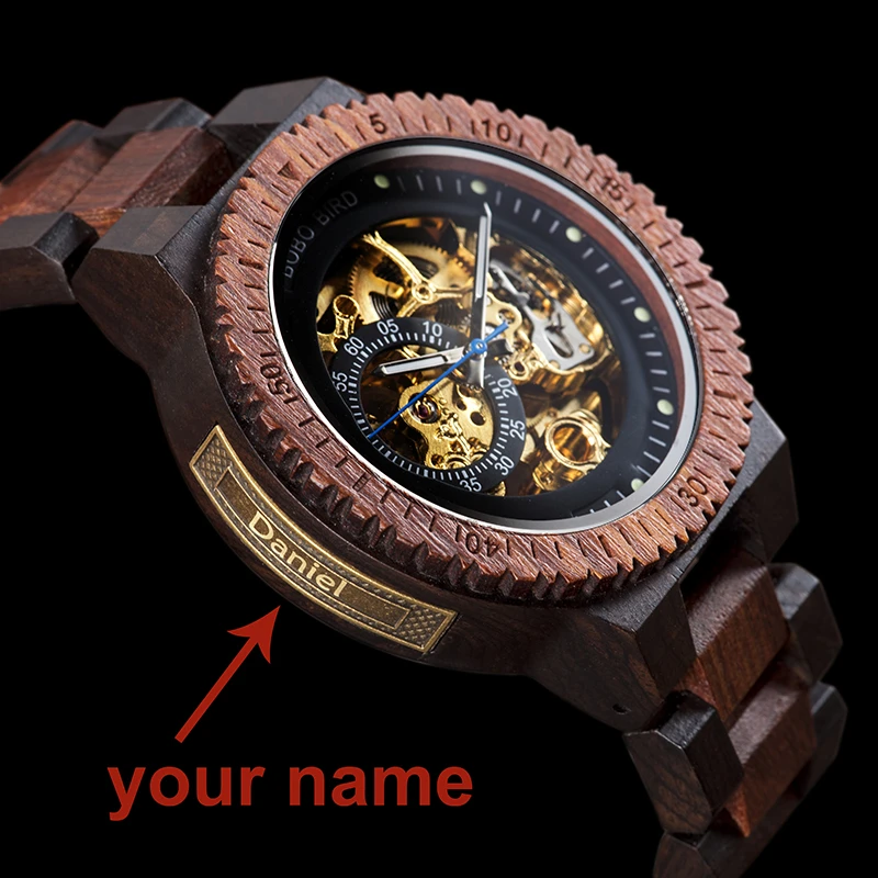Personalized Watch Men BOBO BIRD Wood Automatic Watches Relogio ...
