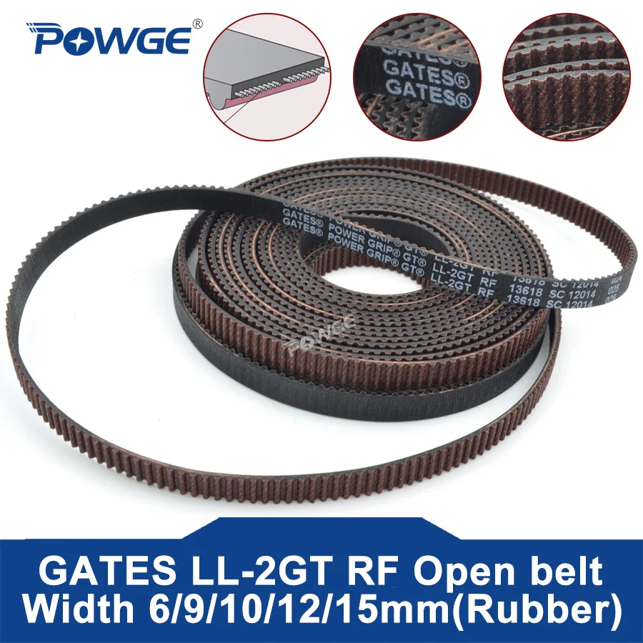 POWGE GT2 LL-2GT RF 2GT Open Synchronous Timing belt width 6/9/10/12 ...