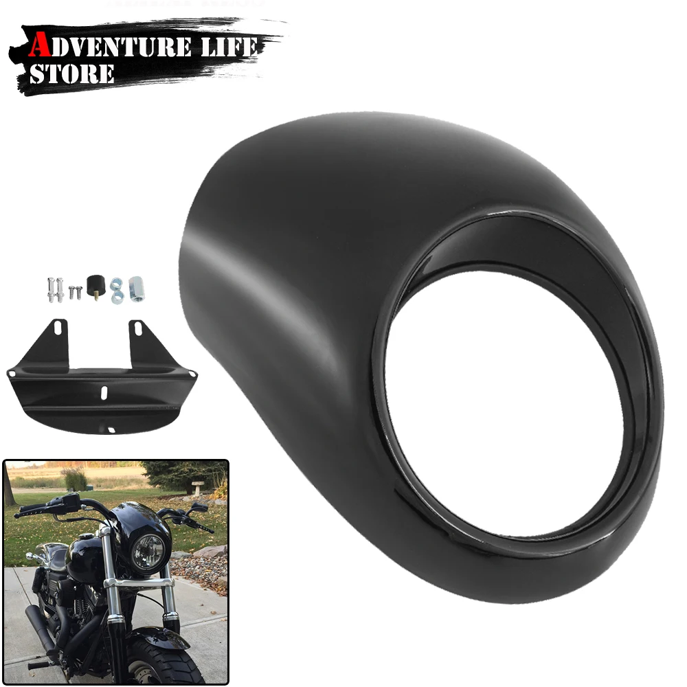 For-Harley-Sportster-Dyna-XL-883-XL-1200-Motorcycle-Head-light-Mask ...