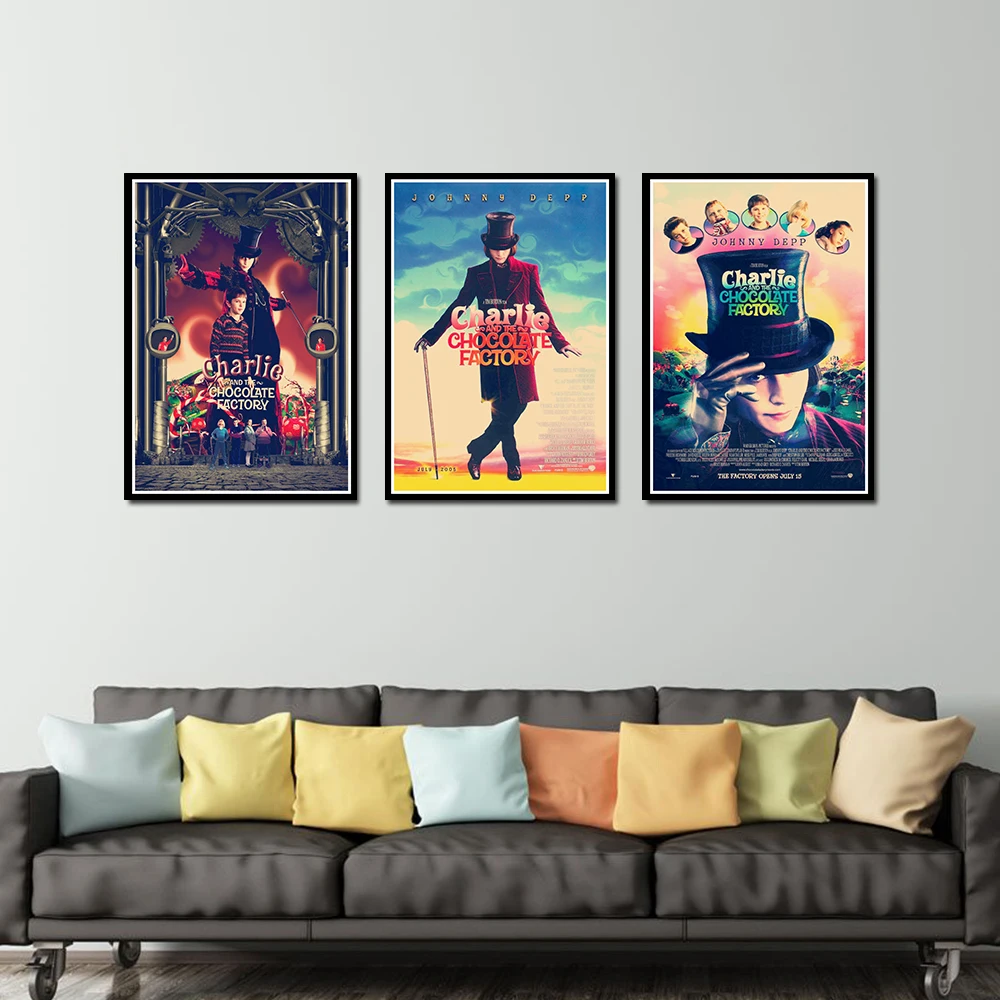 Póster decorativo de Charlie y the Chocolate Factory DIY, lienzo ...