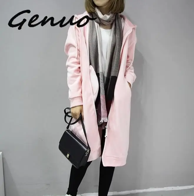 Genuo, новинка, Осенние открытые бархатные женские базовые пальто с ...