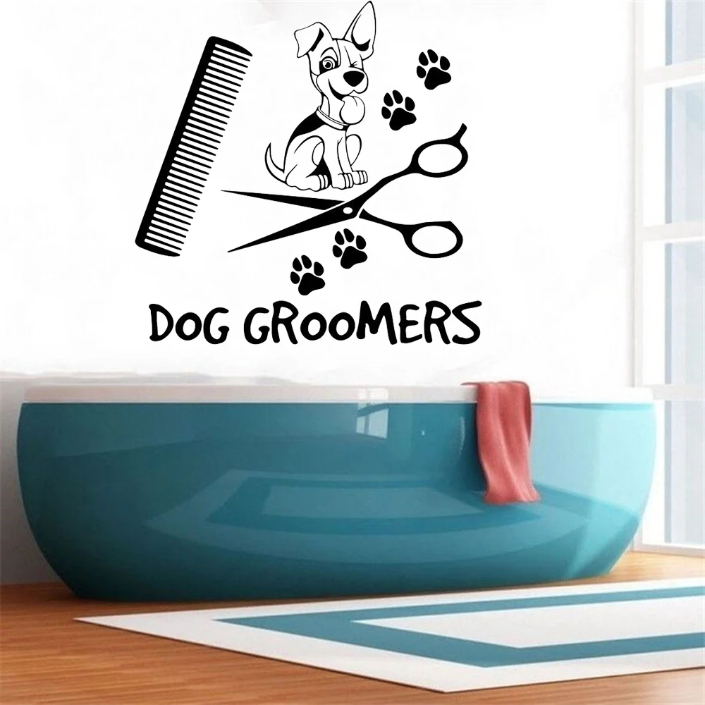 Pet-Dog-Grooming-Wall-Sticker-Pet-Salon-Shop-Decoration-Puppy-Grooming ...