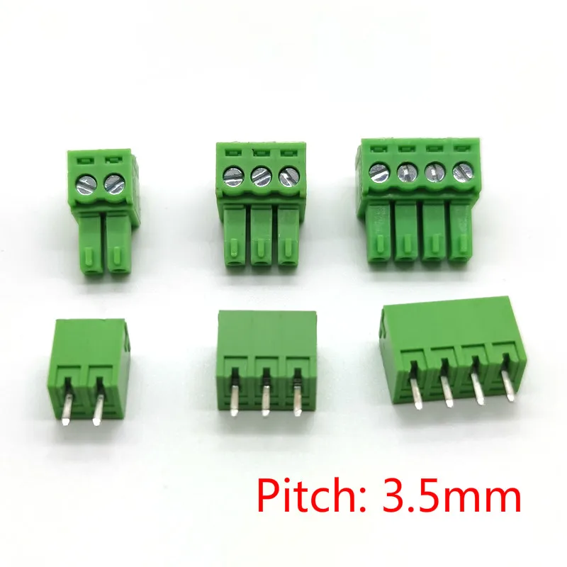 10 Pair 15EDG 3.5mm Plug-in Terminal Block Straight Pin PCB Screw ...