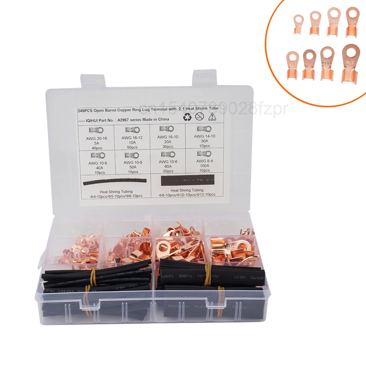 245 Boxed Red Copper Cold Pressed Terminal Blocks Open Copper Nose ...