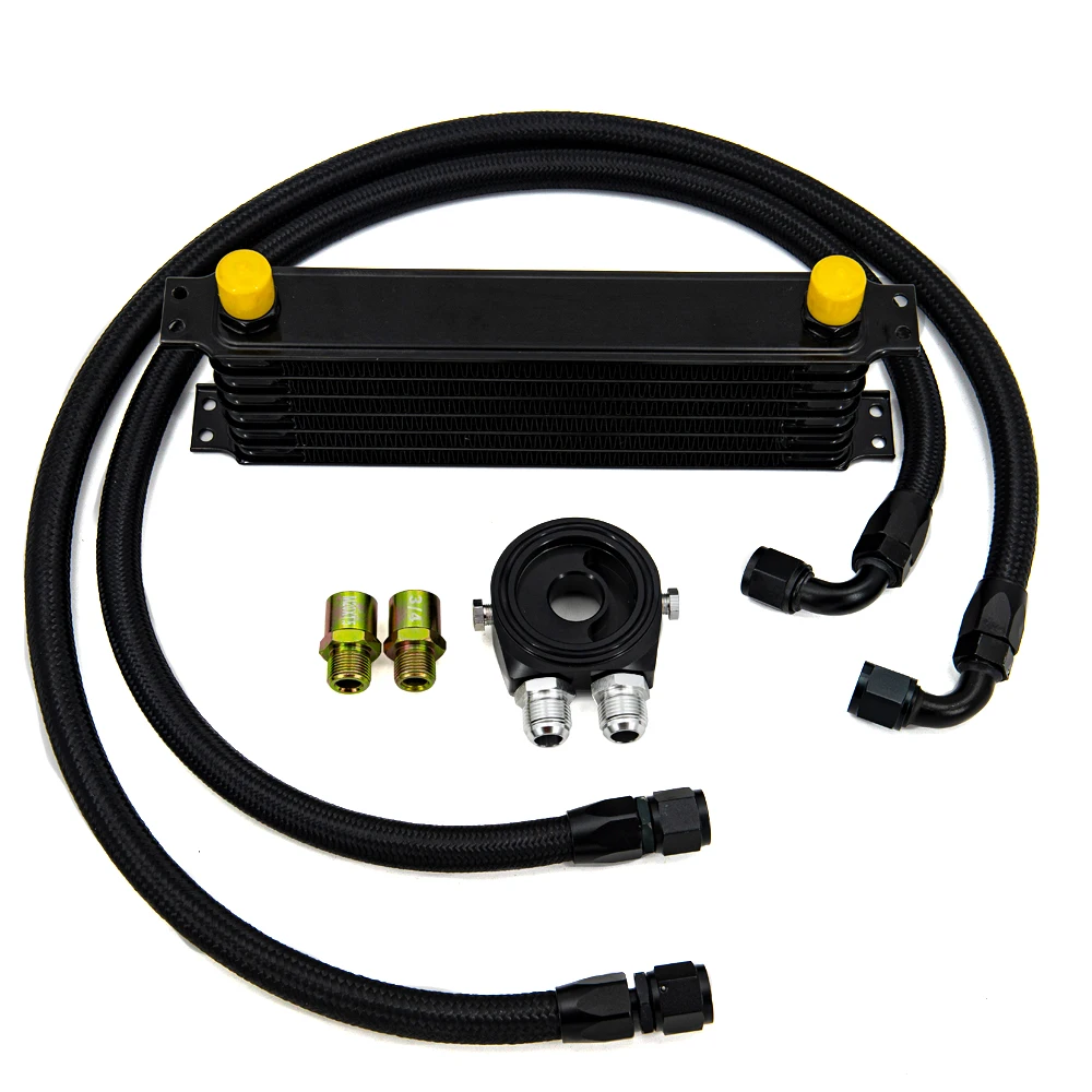 7 Rows Oil Cooler Kit AN10 Transmission Oil Cooler Kit Oil Filter ...