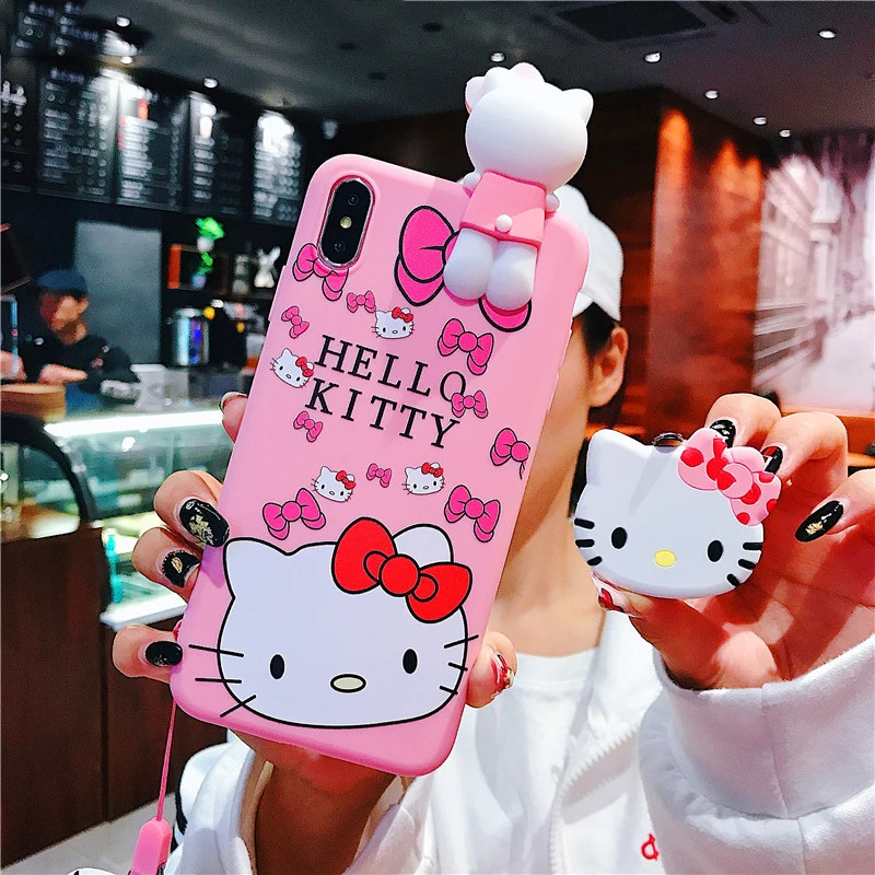 Hello Kitty Cartoon Soft Silicone Phone Case - KawaiiMerch.com