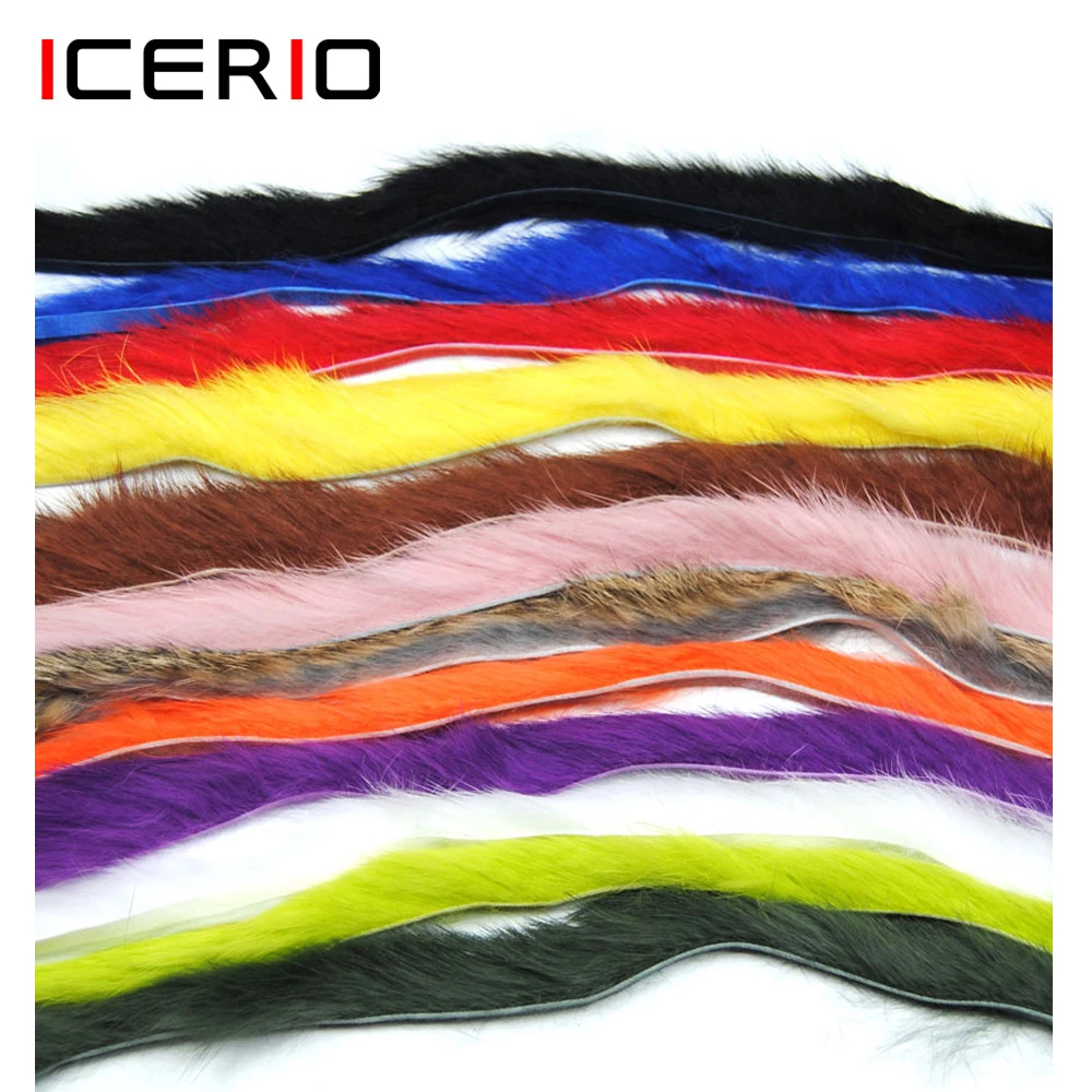 12PCS Multicolor Rabbit Zonker Strips Streamer Fly Tying Material ...