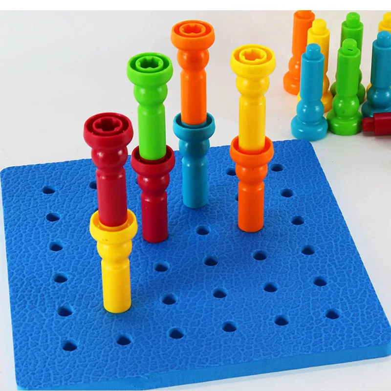 Pegboard Montessori Therapy Fine Motor Skills Pegs Building Series ...