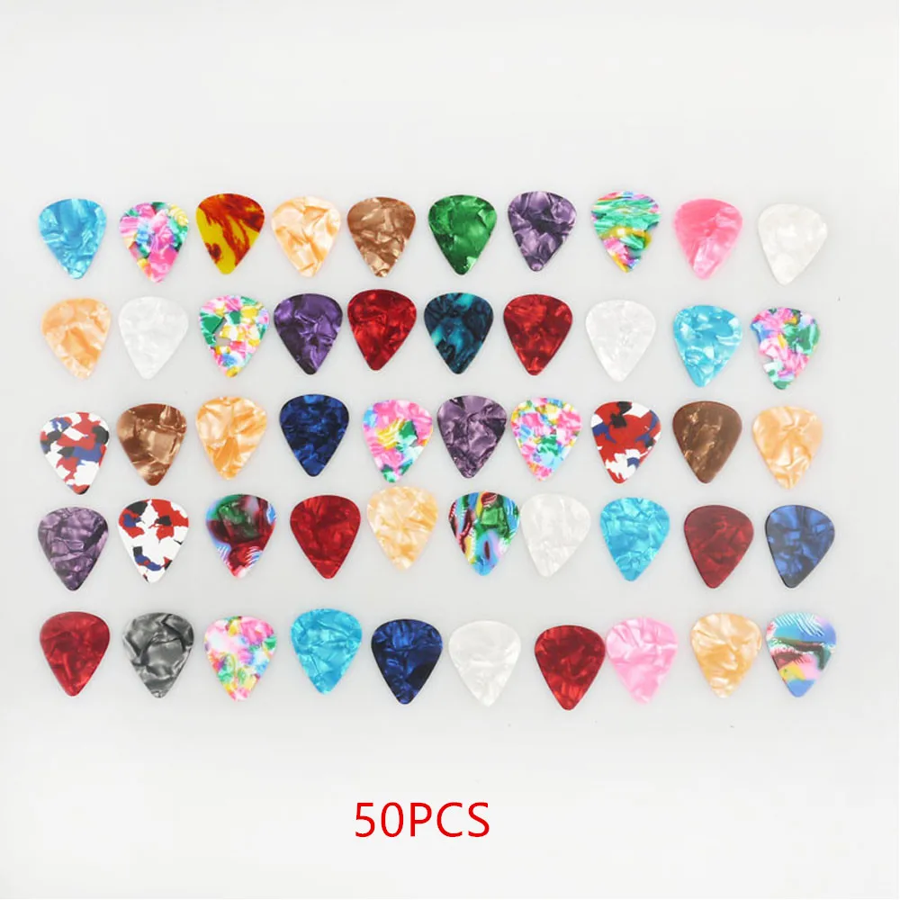 50pcs-Acoustic-Picks-Plectrum-Celluloid-Electric-Smooth-Guitar-Pick ...