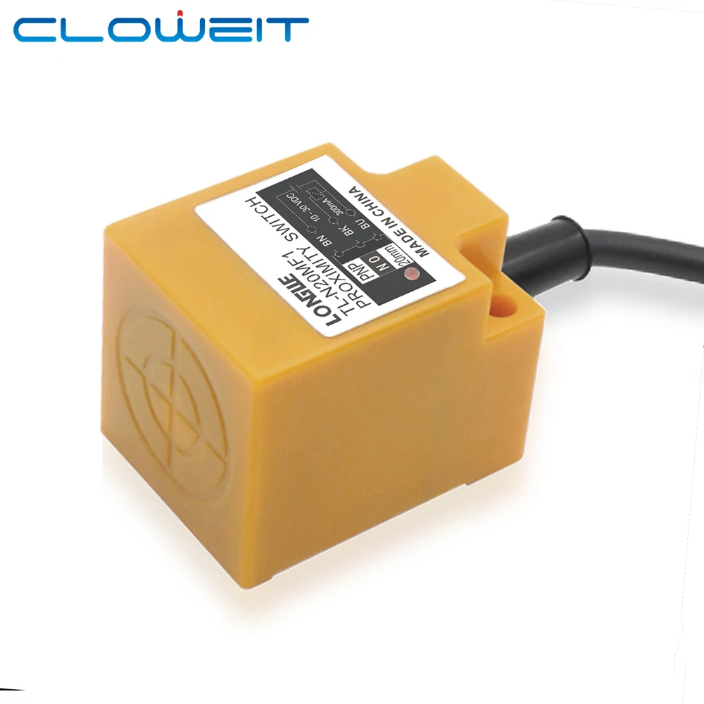 Cloweit 20mm Distance Sensitive Metal Detection Square Switch Inductive ...