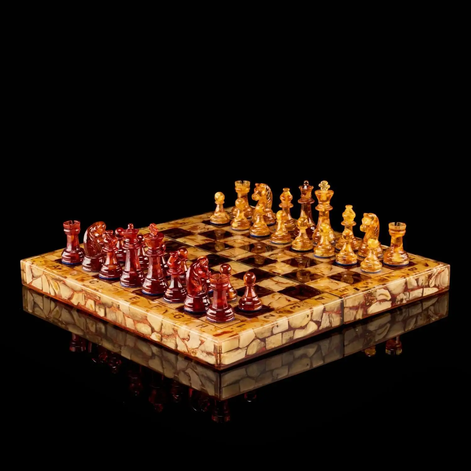 Chess with figures from Amber "Amber debut" chess souvenir Gift for ...