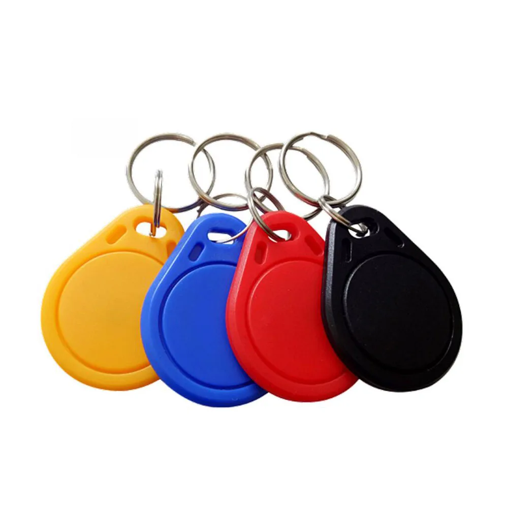 100 unids/lote RFID 13,56 Mhz NFC Tag Token Key Ring IC Tags Fudan 1k ...