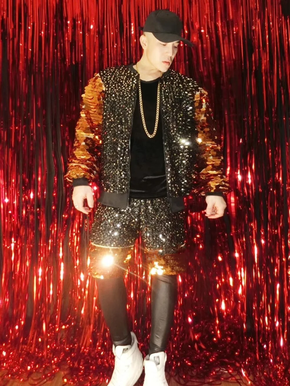 Sparkly Sequins Hip Hop Rock Dancer Stage Suit 2018 Tide Male Bar ...