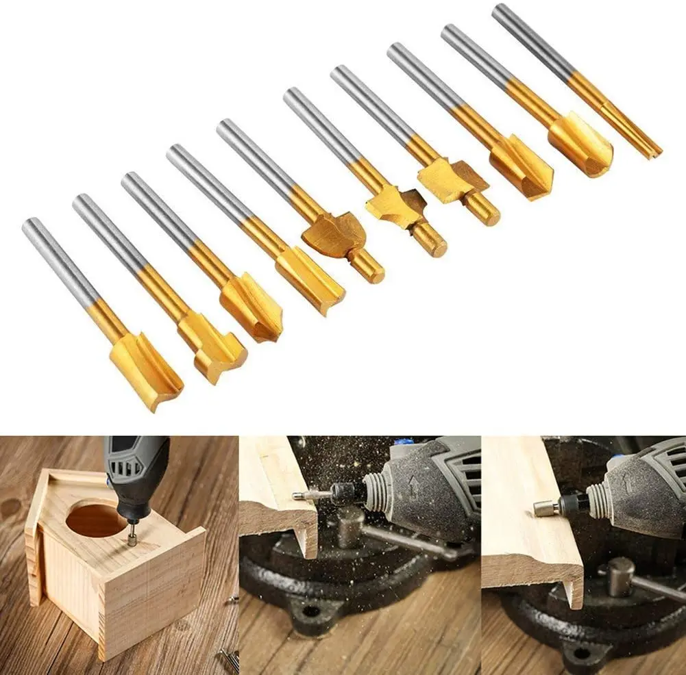 10pcs-HSS-Wood-Router-Bits-Files-Titanium-Coated-Mini-3mm-Wood-Cutter ...