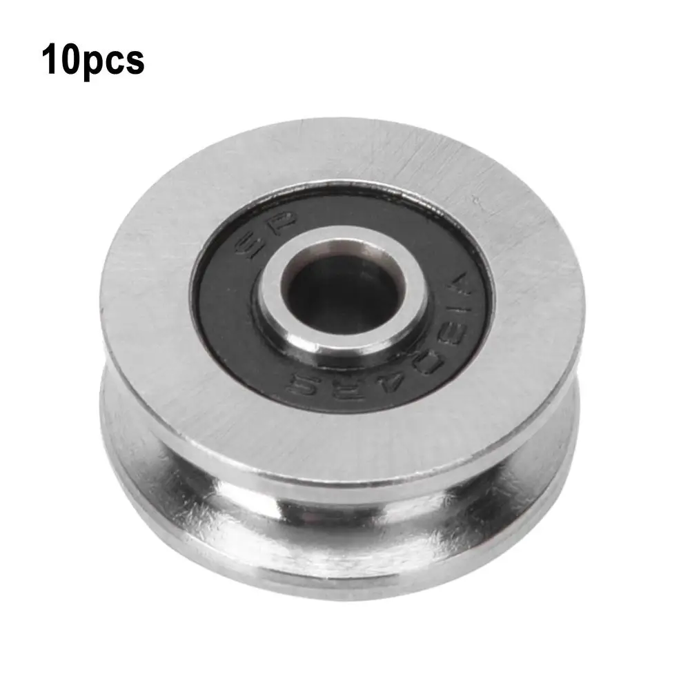 10Pcs-4-18-8mm-V-Groove-Track-Roller-Bearing-High-Speed-Guide-Rail-Ball ...