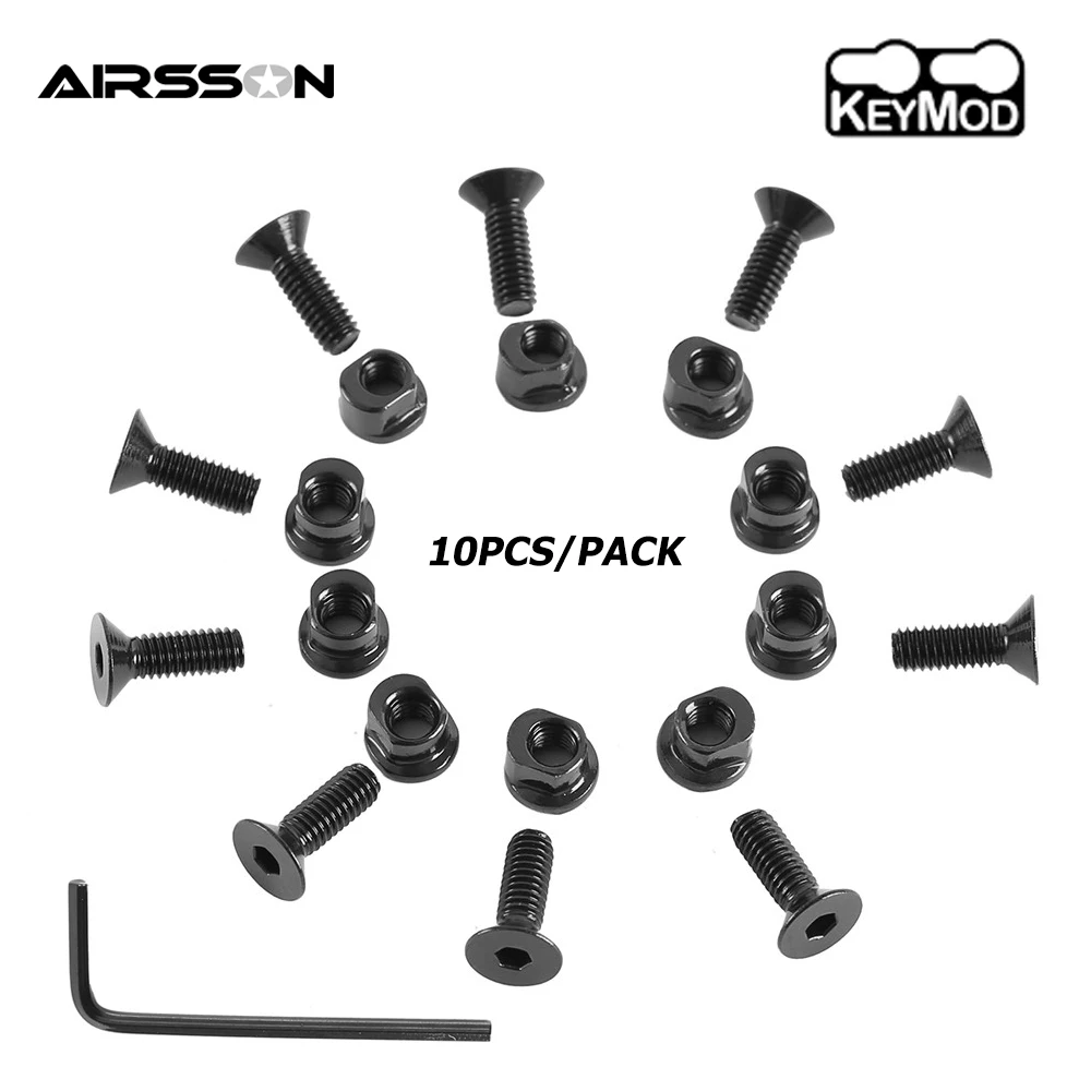 10pcs/lot Keymod Metal Screw And Nut Replacement Set Key Mod Rail ...
