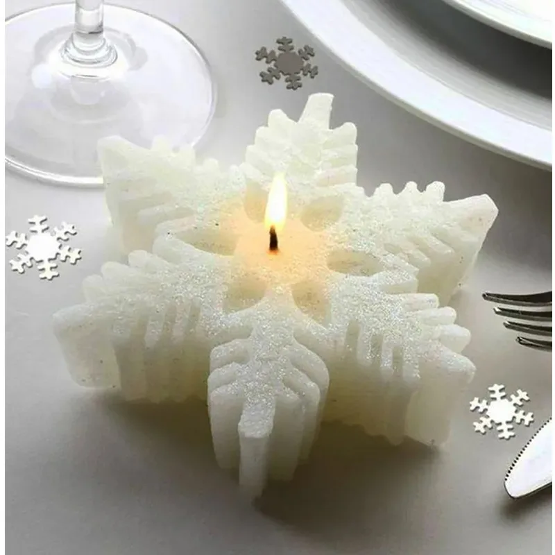 Christmas-Snowflake-Candle-Silicone-Mold-Handmade-Soap-Aromatherapy ...
