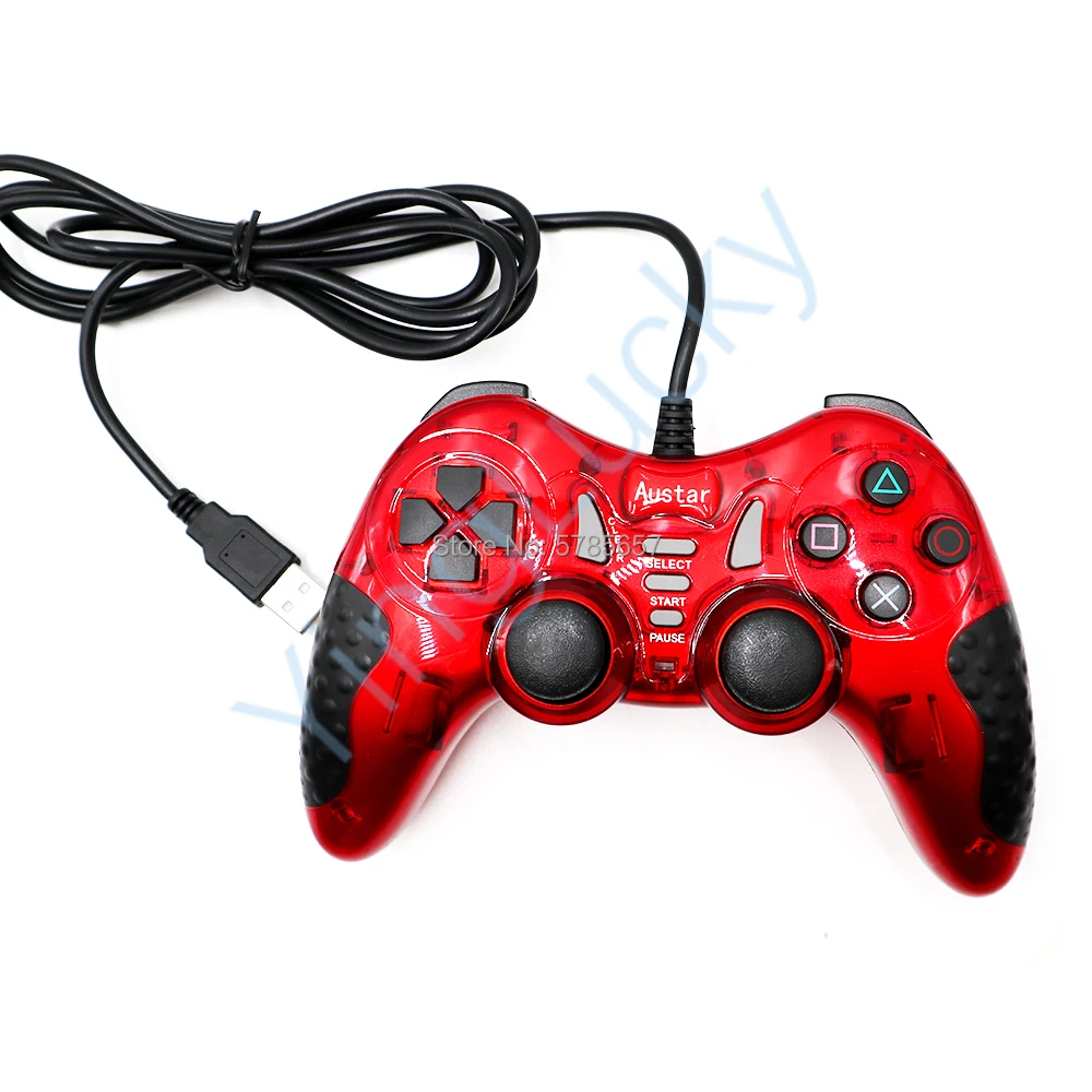 Arcade 2 Players Usb Wired Controller Joystick Gamepad Fighting Stick For Ps2 Pc Android Plug