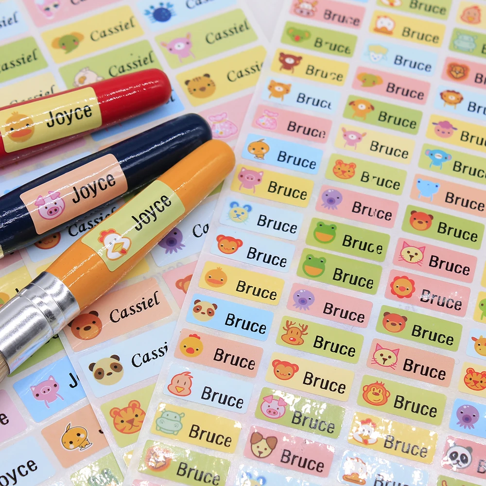 Cartoon cute bear custom name sticker girl waterproof personal tag ...