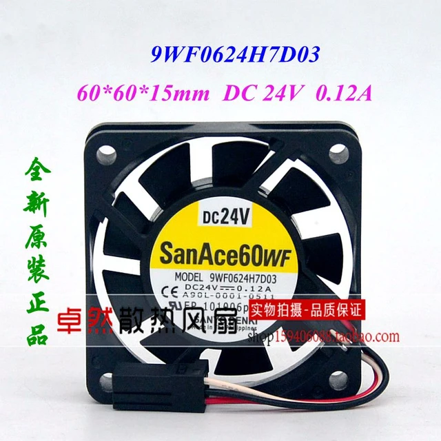 original SanAce60 A90L-0001-0511 9WF0624H7D03 6015 24V 0.12A 6CM FANUC ...