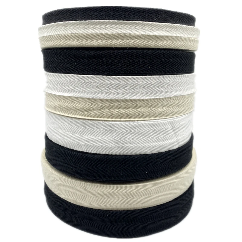 5yards-10-15-20-25-30-40-50mm-100-Cotton-Ribbon-Hserringbone-Ribbon-For ...
