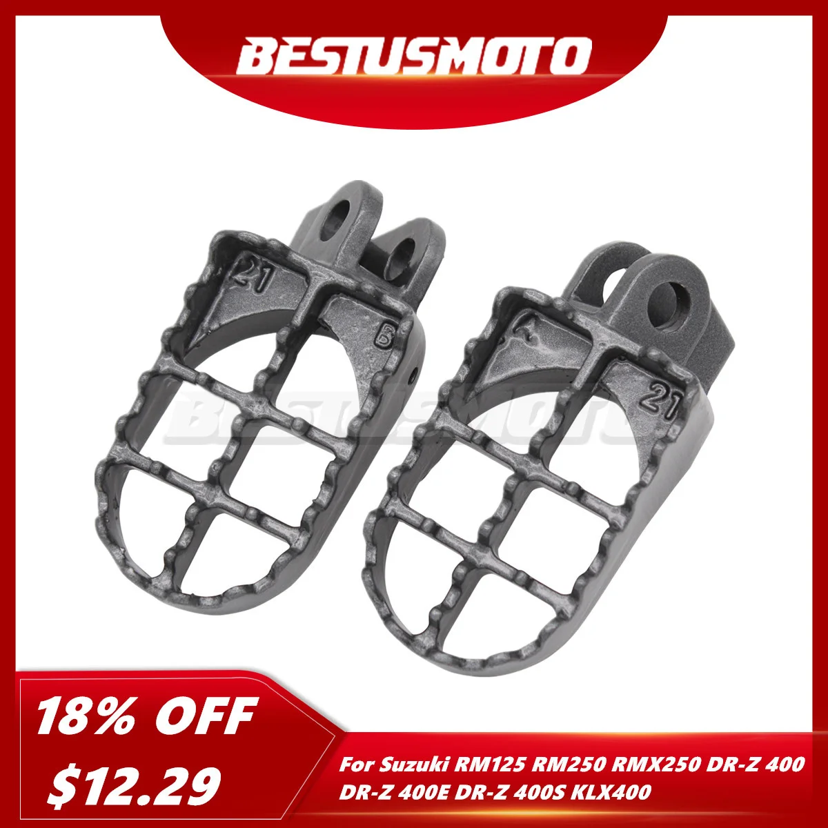 Motocross Foot Pegs For Kawasaki KLX 400 500 KLX400R KX500 Suzuki RM ...