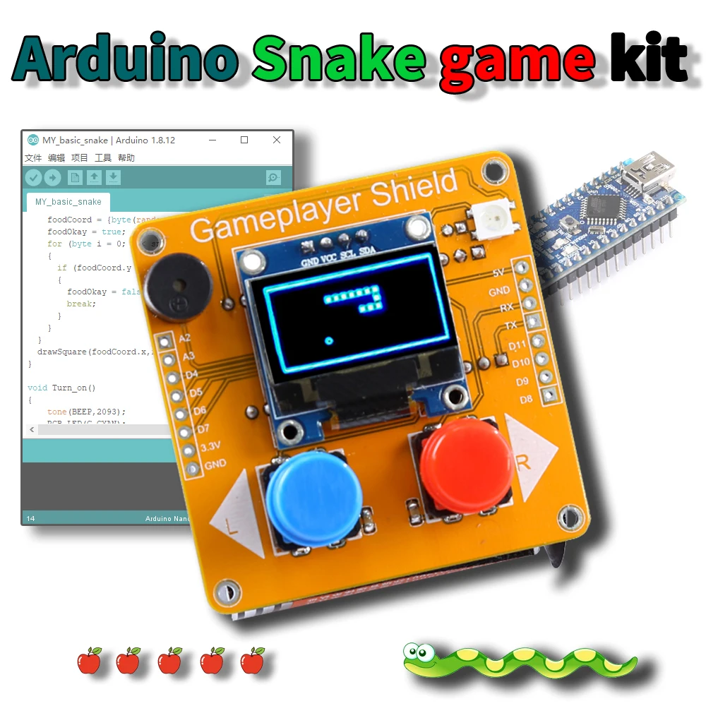 Kit-Arduino-diy-juego-Snake-f-cil-de-programar-ARDUINO-consola-de ...