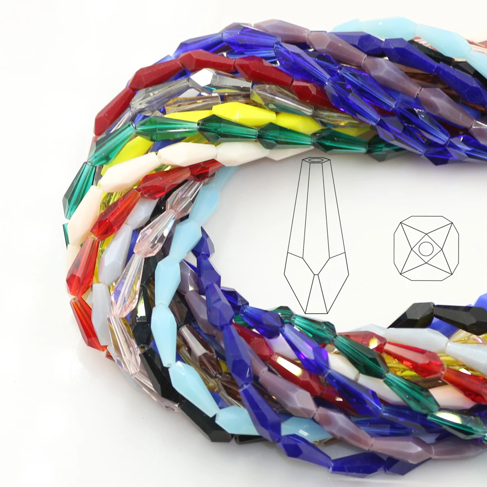 48pcs-Crystal-Long-Bugle-Beads-6x14mm-Glass-Faceted-Beads-DIY-Making ...